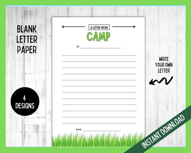 Printable Letter From Camp Summer Camp Stationery Kids - Etsy