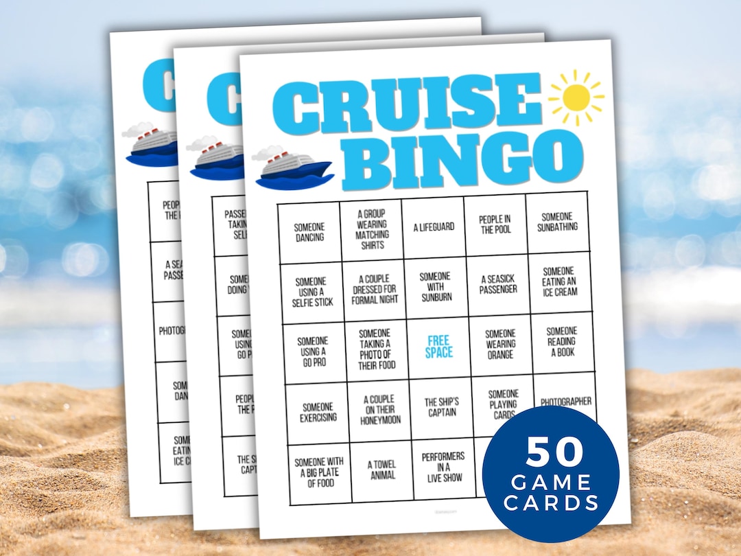 Cruise Bingo, 50 Printable Cruise Bingo Cards, People Watching, Cruise ...