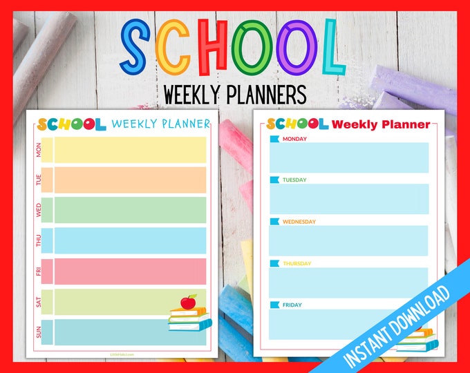 Kids Weekly Calendar · Cute Colorful Printable Children's Weekly ...