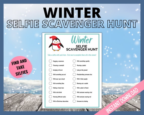 Winter Selfie Scavenger Hunt Fun Winter Game Cold Weather - Etsy
