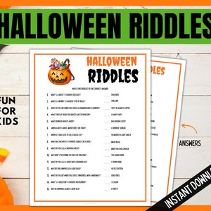 Halloween Riddles for Kids, Halloween Riddles Party Game,kids Halloween ...