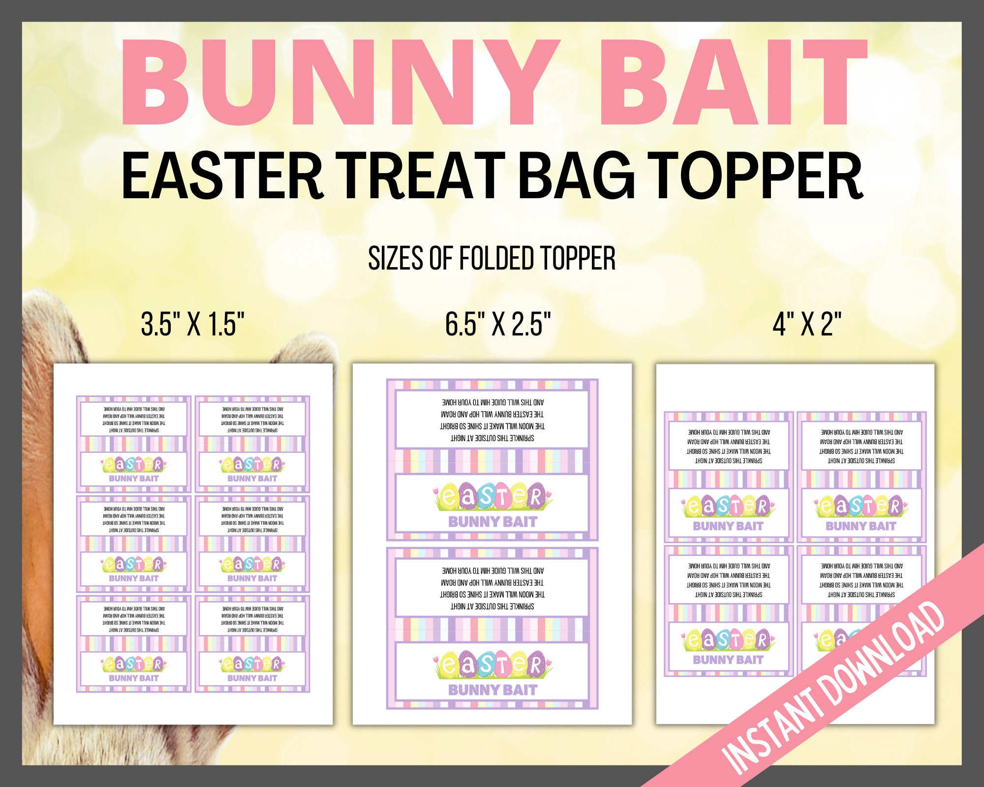 Easter Bunny Bait Printable Treat Bag Topper Kids Easter | Etsy