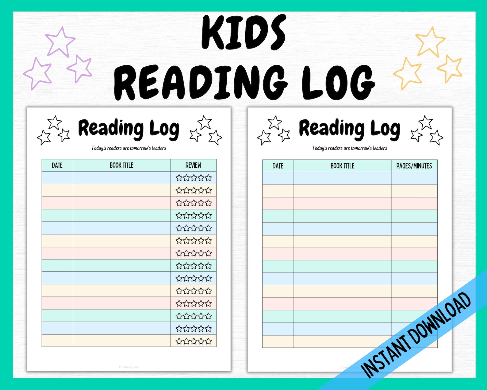 Kids Reading Log Printable Kids Reading Log Kids Reading - Etsy