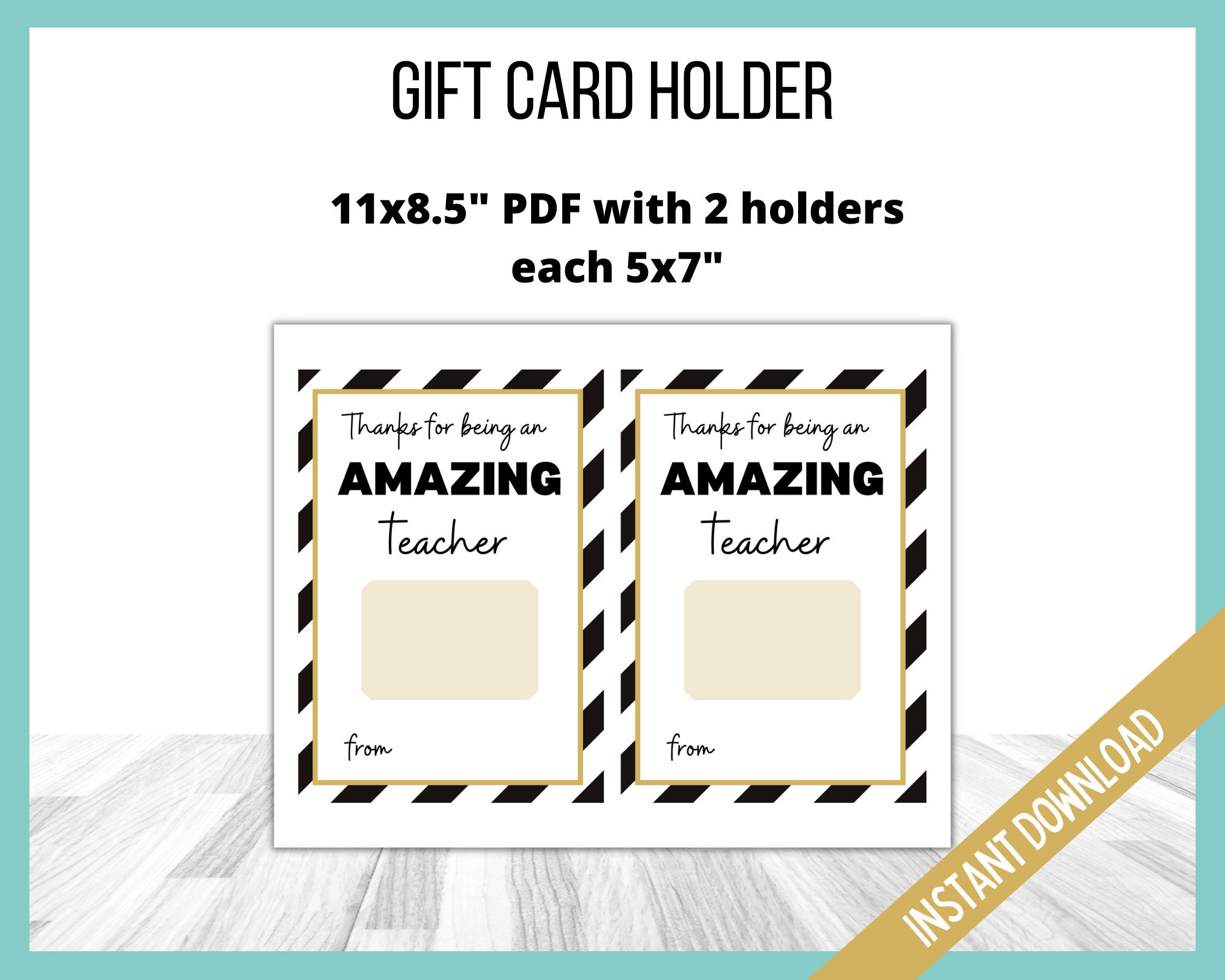 Teacher Appreciation Week Printable Gift Card Holders, Teacher Thank ...