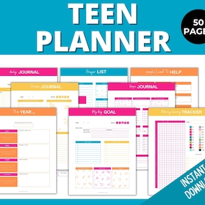Teen Mindset Journal, Printable Teen Daily Planner, Daily Journal for ...