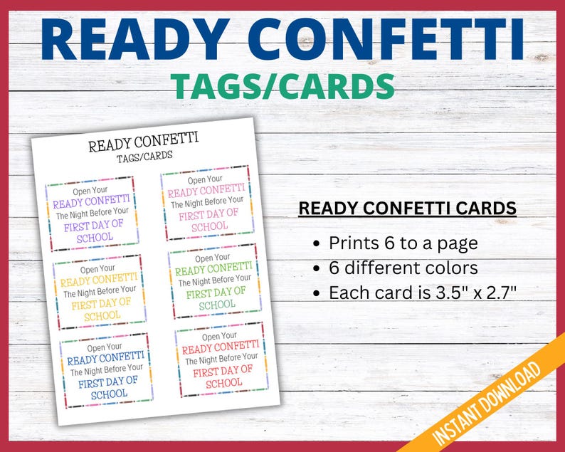 Ready Confetti Poem, Ready Confetti for Teachers to Give Children for ...