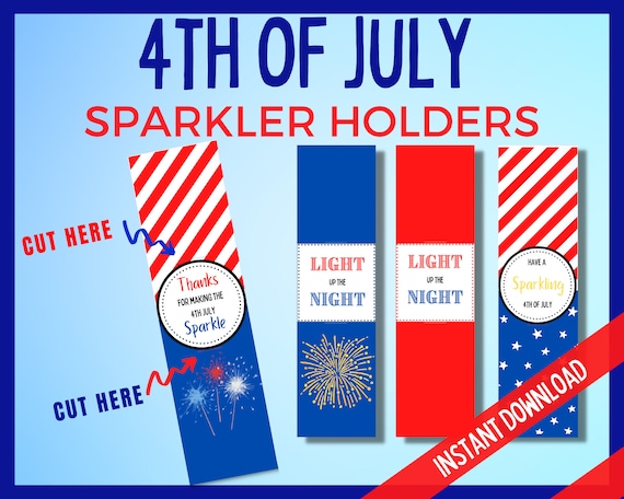 4th of July Printable Sparkler Holders by Little HaloJ | Catch My Party