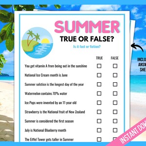 Summer Printable Games Bundle Summertime Activity Summer - Etsy