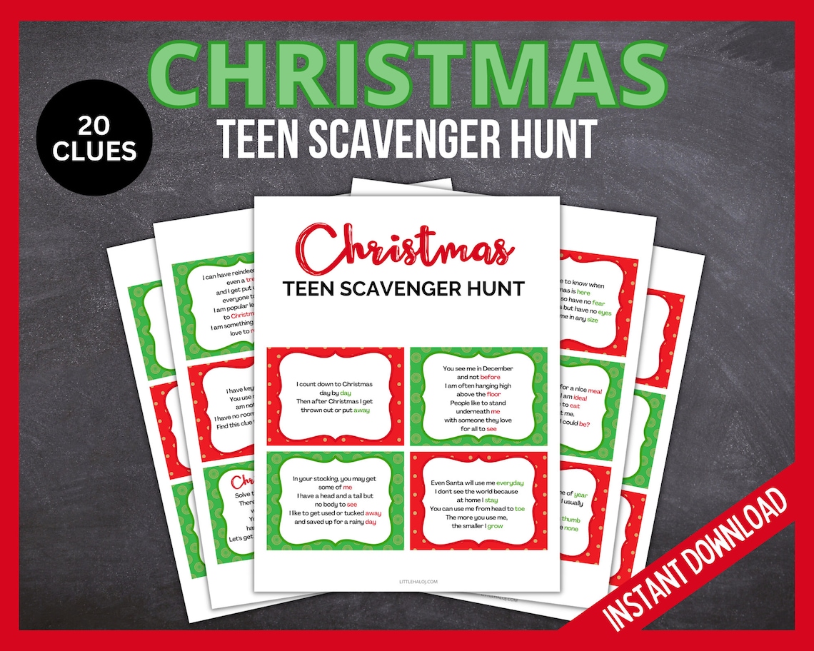 Teen Christmas Scavenger Hunt Riddles Christmas Treasure Hunt - Etsy
