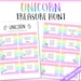 Unicorn Treasure Hunt for Kids, Unicorn Scavenger Hunt Clues, Unicorn ...
