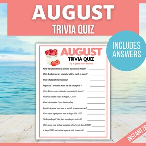 Summer Trivia Game Bundle, Summer Trivia Quiz, June, July, August Games ...