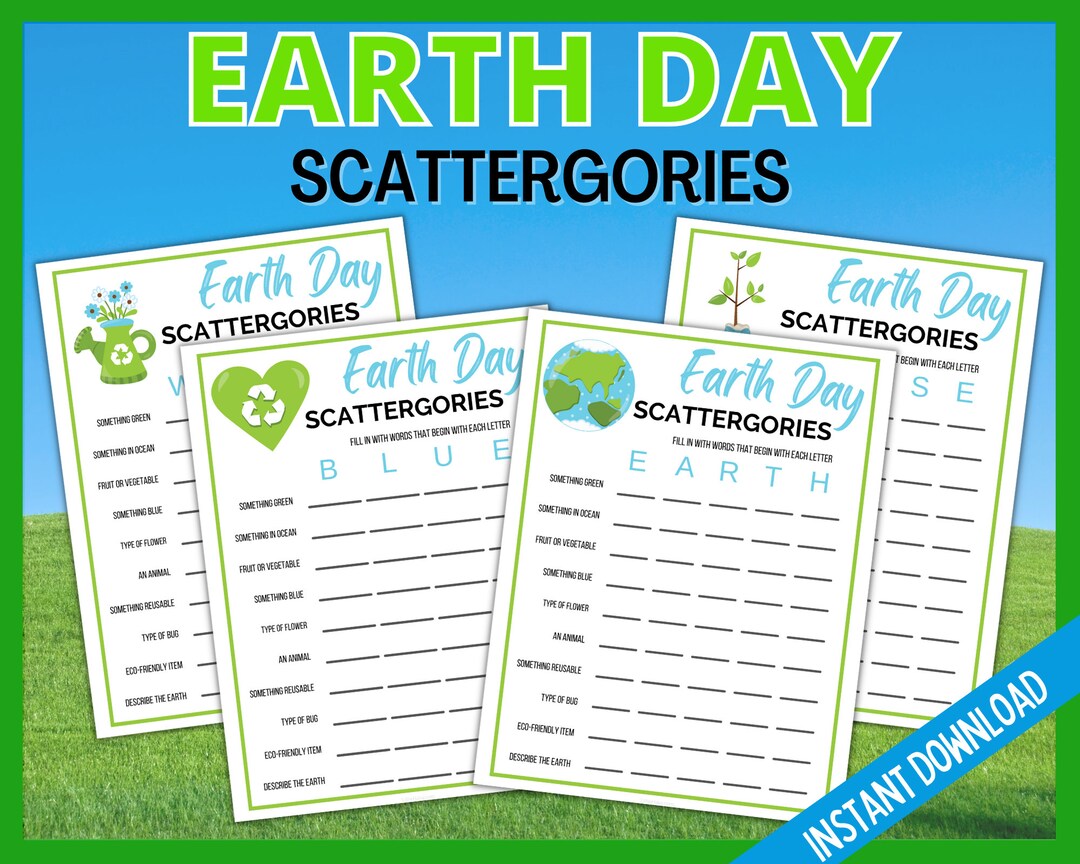Earth Day Scattergories, Printable Earth Day Games, Earth Day Classroom ...