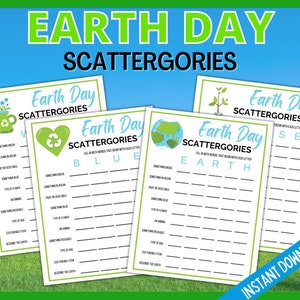 Earth Day Scattergories, Printable Earth Day Games, Earth Day Classroom ...