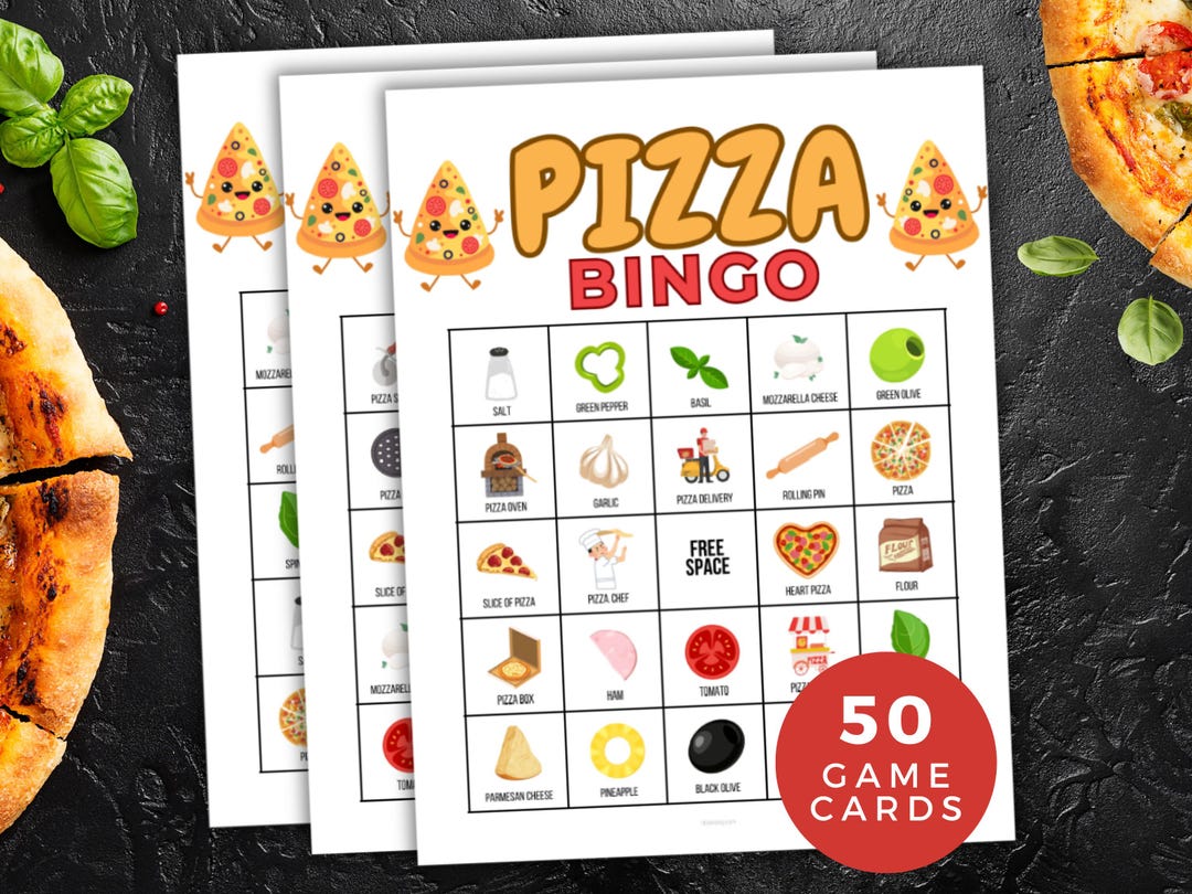 Pizza Bingo, Pizza Activity, Pizza Birthday, Kid's Bingo Game ...