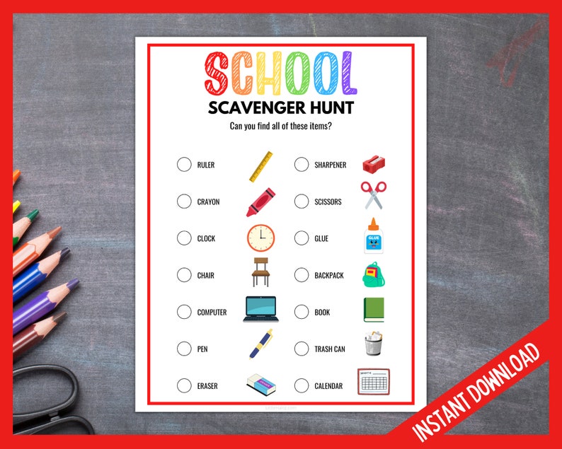 School Scavenger Hunt Classroom Activity School Treasure - Etsy