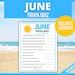 June Trivia Game, Summer Trivia Quiz, Summer Games, Summer Printable ...