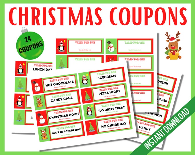 Christmas Coupon Books - Printable Christmas Coupon Book, Christmas ...