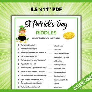 St Patrick's Day Riddles for Kids, St Paddy's Day Jokes, St Patricks ...