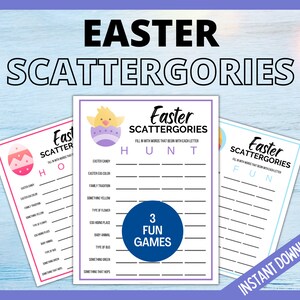 Easter Scattergories, Easter Bunny Scattergories Printable Game, Easter ...