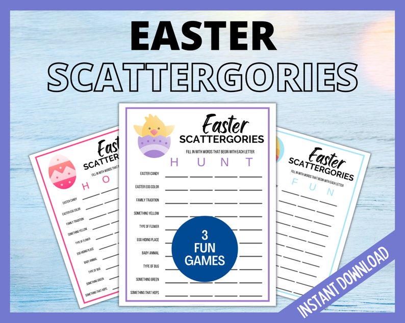 Easter Scattergories Easter Bunny Scattergories Printable - Etsy