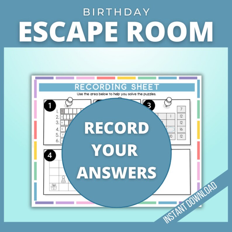 Birthday Escape Room, Printable Treasure Hunt, Kids Birthday Puzzles ...