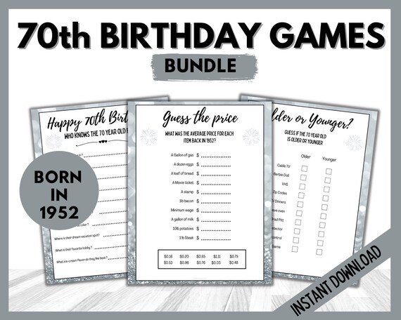 70th Birthday Party Games Bundle 1952 Birthday Games Bundle 70th Birthday Games Older Or 70th-birthday-party-games-bundle-1952-birthday-games-bundle-70th-birthday-games-older-or