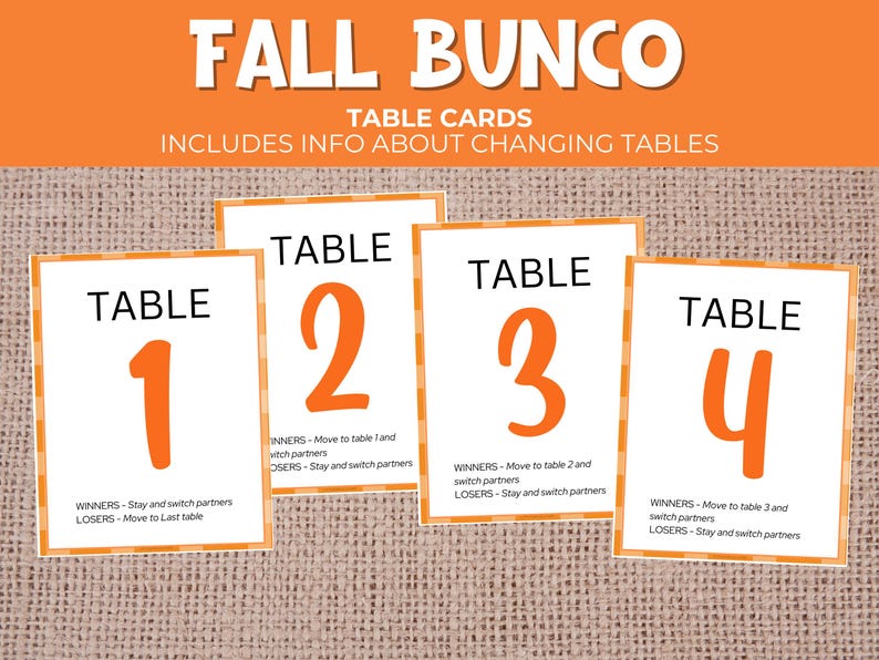 Fall Bunco Printable Party Pack and Scorecards, Thanksgiving Bunco ...