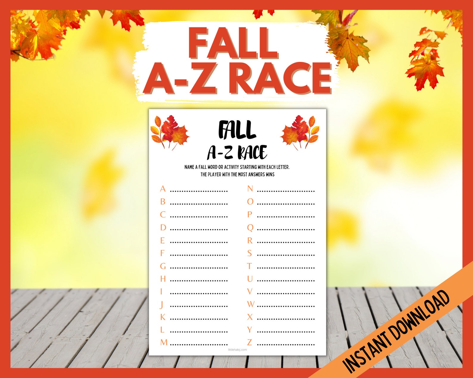 Fall 7 Game BUNDLE, Printable Autumn Game Bundle, Fall Activities for ...