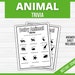 Animal Trivia Printable Game for Seniors, Adults and Kids, Classroom ...