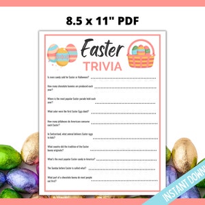 Easter Trivia, Printable Easter Games, Holiday Activities, Family Fun ...