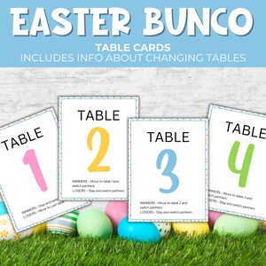 Easter Bunco Printable Party Pack and Scorecards, Bunco Game Rules ...