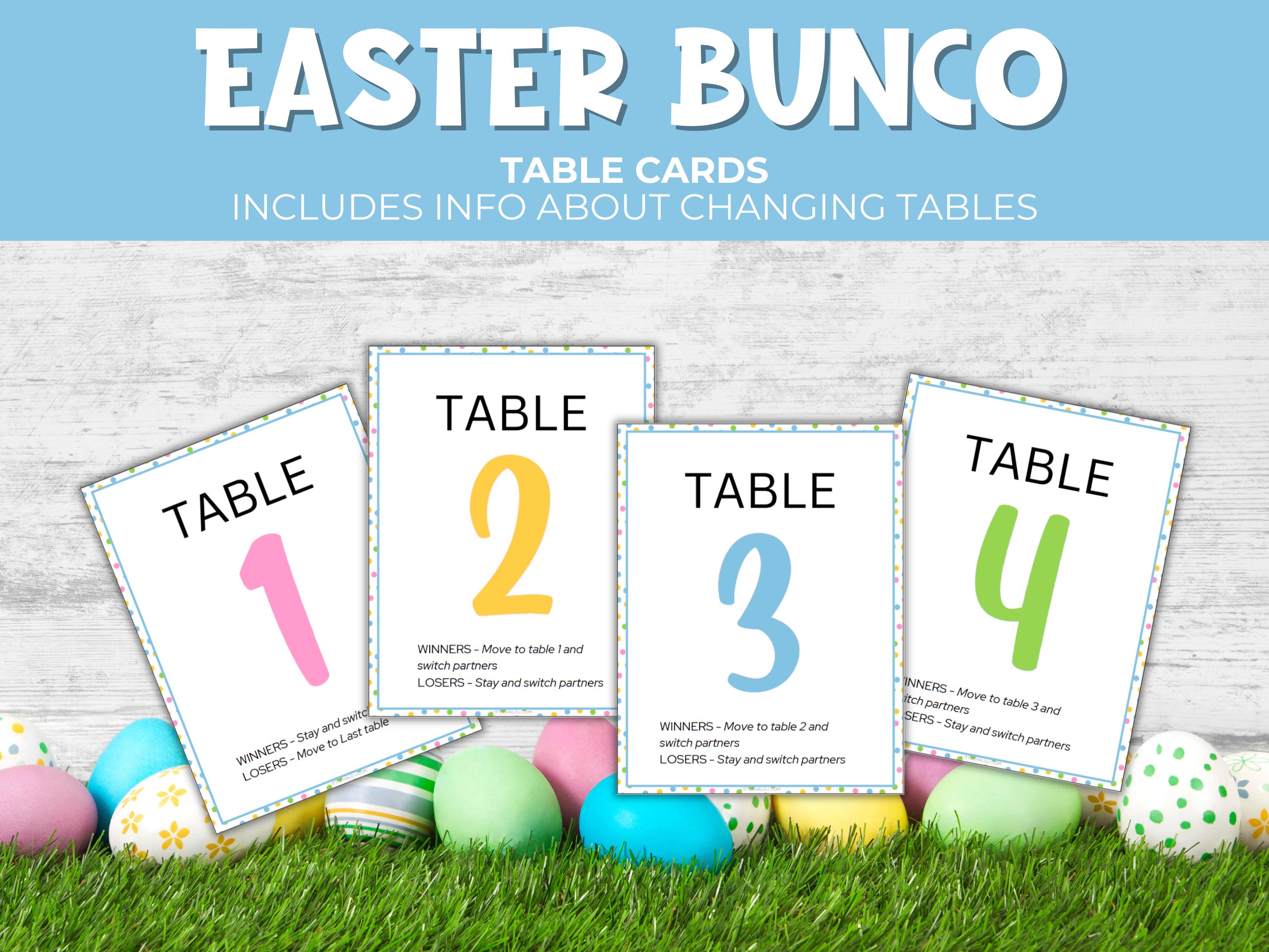 Easter Bunco Printable Party Pack and Scorecards, Bunco Game Rules ...
