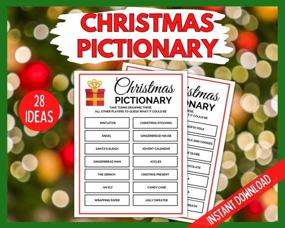 Christmas Pictionary, Christmas Party Games, Christmas Printable Games ...