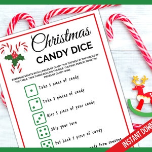 Christmas Candy Dice Game, Fun Christmas Game, Xmas Party Game, Fun ...