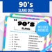 90s Printables Games Bundle,, 90s Printable Party Game, 1990s Trivia ...