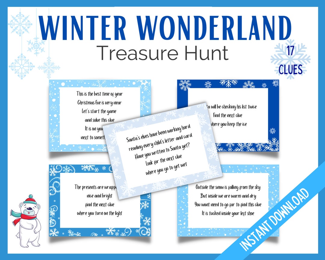 Christmas Treasure Hunt, Winter Wonderland Treasure Hunt, Christmas ...