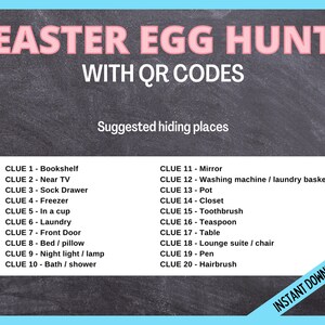 QR Code Easter Treasure Hunt for Teens, Easter Egg Scavenger Hunt With ...