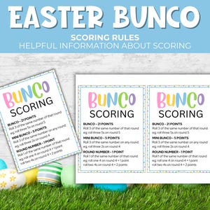 Easter Bunco Printable Party Pack and Scorecards, Bunco Game Rules ...