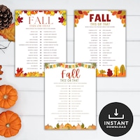 Would You Rather Game Fall Edition | Printable Fall Party Game - Etsy