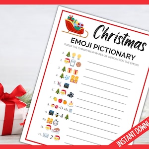 Christmas Emoji Pictionary Game, Fun Christmas Game, Xmas Emoji Game ...