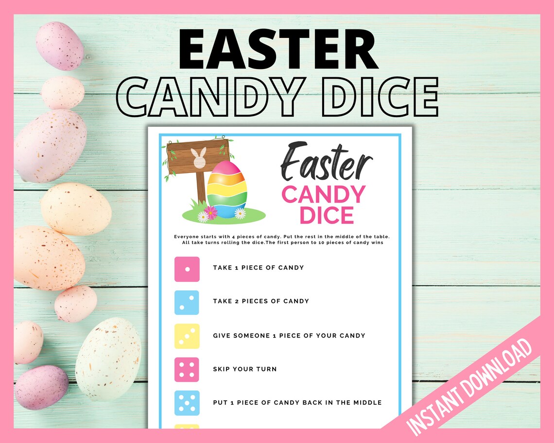 Easter Candy Dice Game Party Games for Kids Candy Game Kids - Etsy