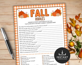 Fall Riddles, Fall Games, Autumn Riddles for Kids and Adults, Fall ...