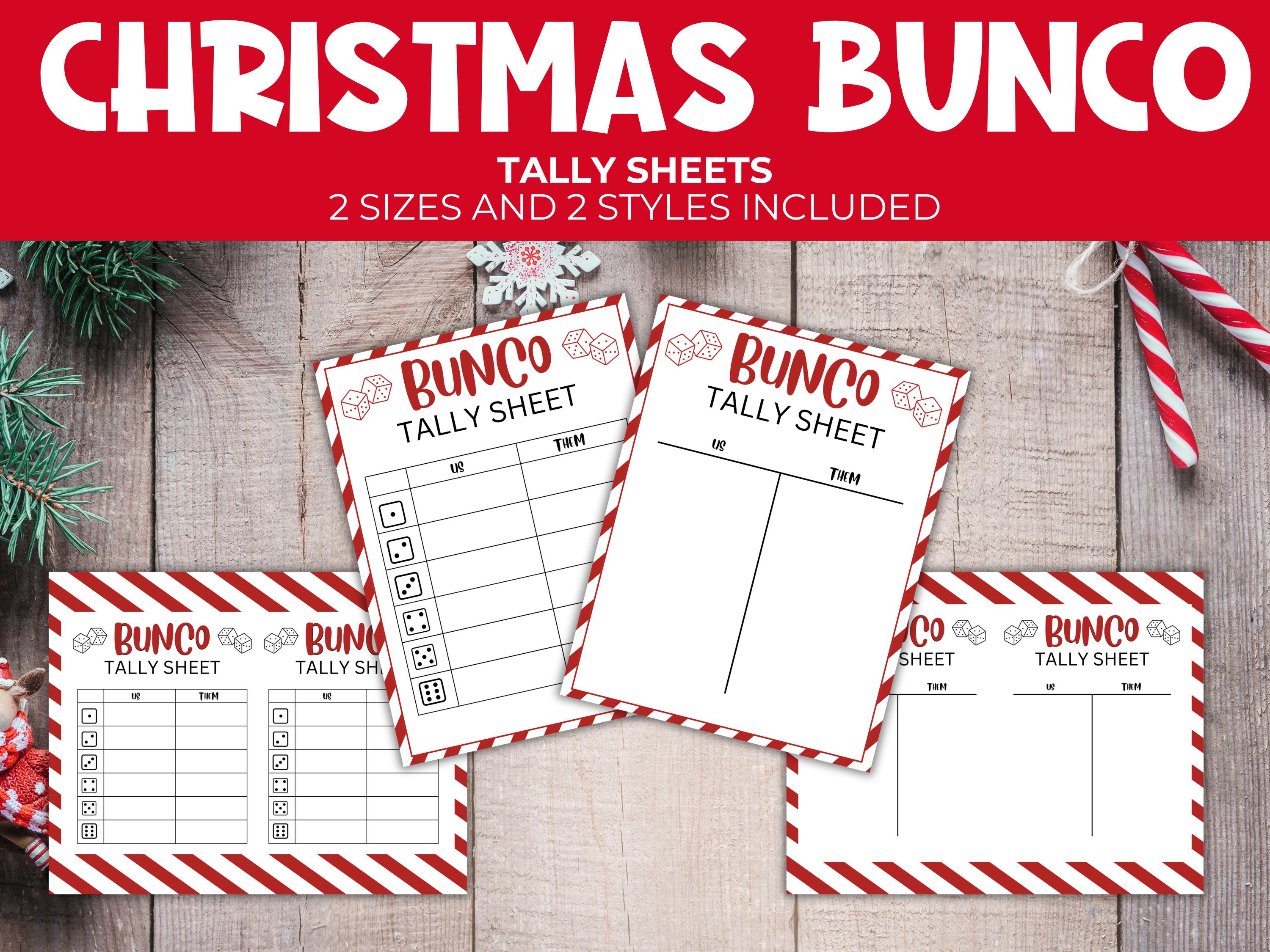 Christmas Bunco Printable Party Pack and Scorecards, Bunco Game Rules ...