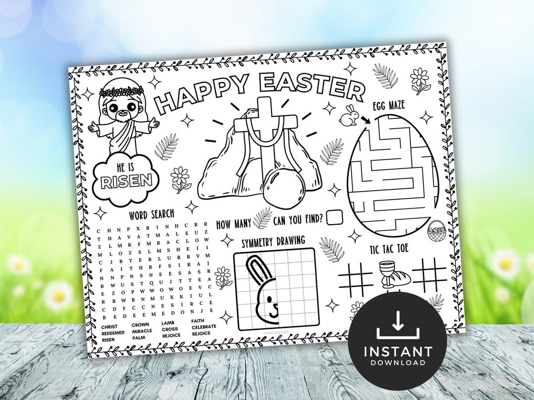 Easter Story Placemat, Printable Easter Activity, Sunday School ...
