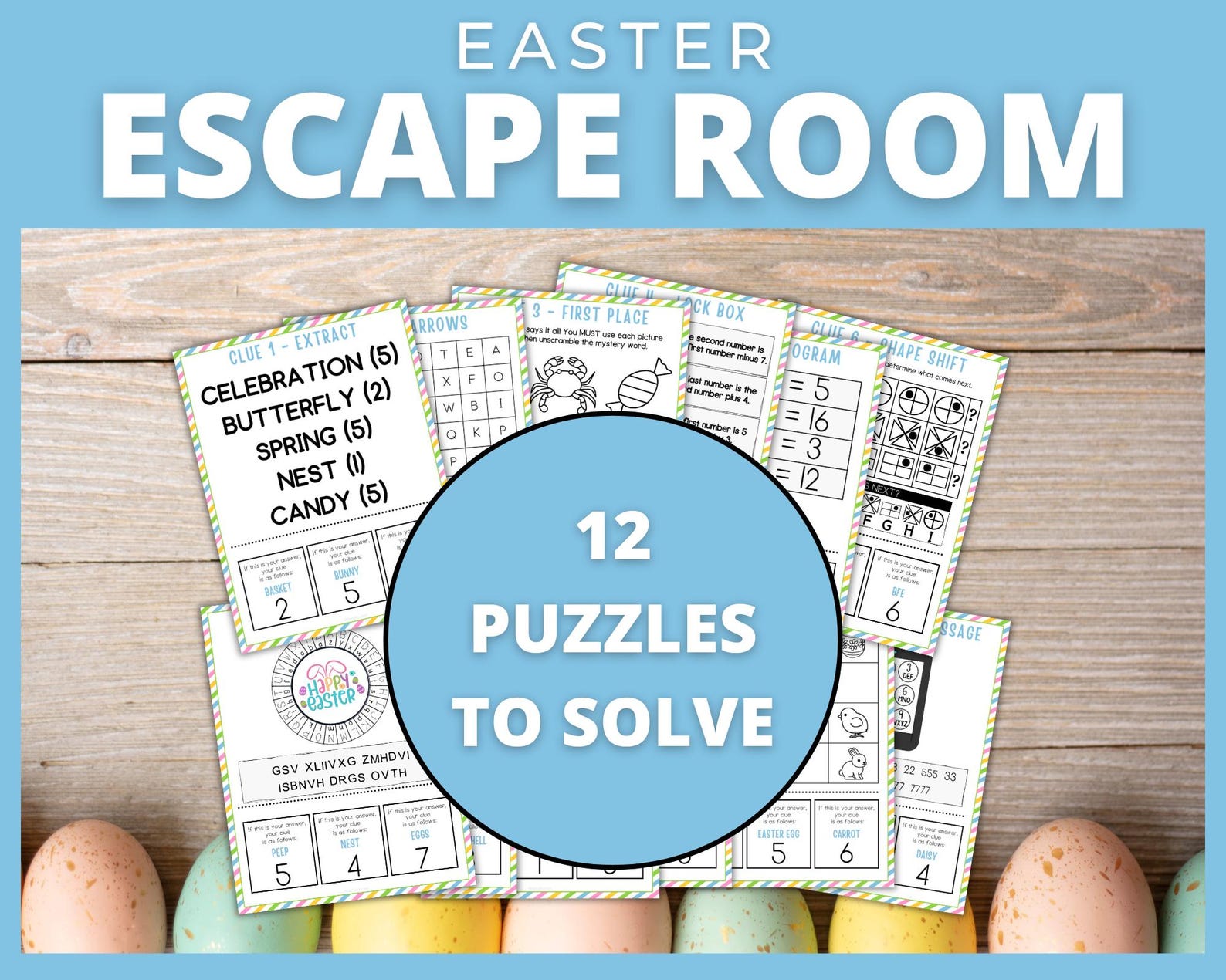 Easter Escape Room, Printable Treasure Hunt, Kids Easter Puzzles ...