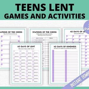 Lent Games and Activities for Teens, Lent Bundle for Older Kids ...