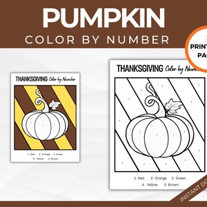 Thanksgiving Color by Numbers, Placemat, Thanksgiving Coloring Page ...