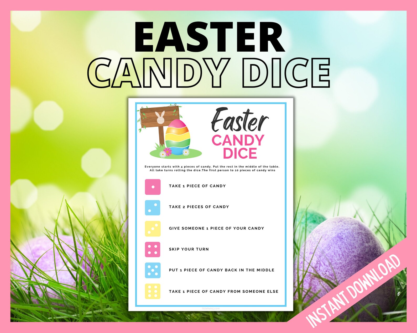 Easter Candy Dice Game Party Games for Kids Candy Game Kids - Etsy