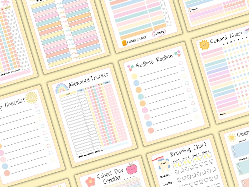 Kids Chore Charts, Daily School Checklist, Reward Chart, to Do List ...