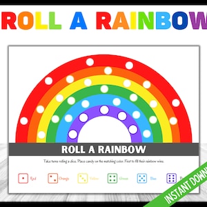 Kids Roll a Rainbow Game, St Patrick's Day Kids Printable Games ...